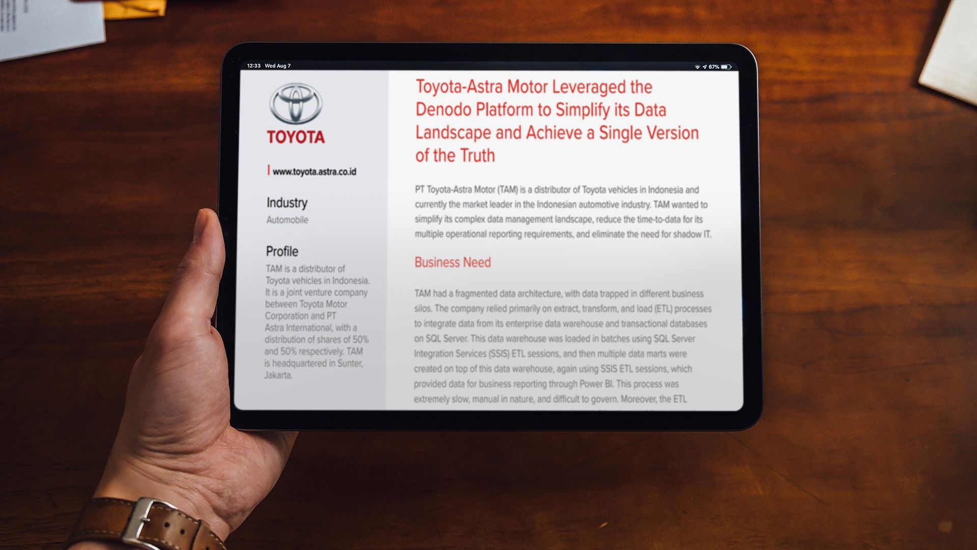 Toyota-Astra Motor simplifies data landscape to achieve single version ... Toyota-Astra Motor simplifies data landscape to achieve single version ...